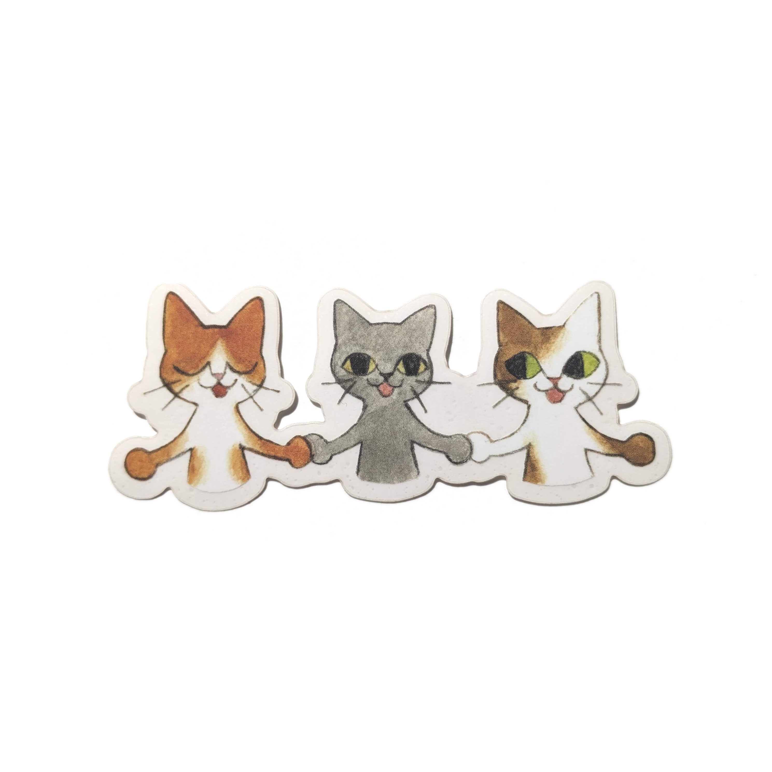 Cats Holding Hands Sticker – Kelly Pringle Art