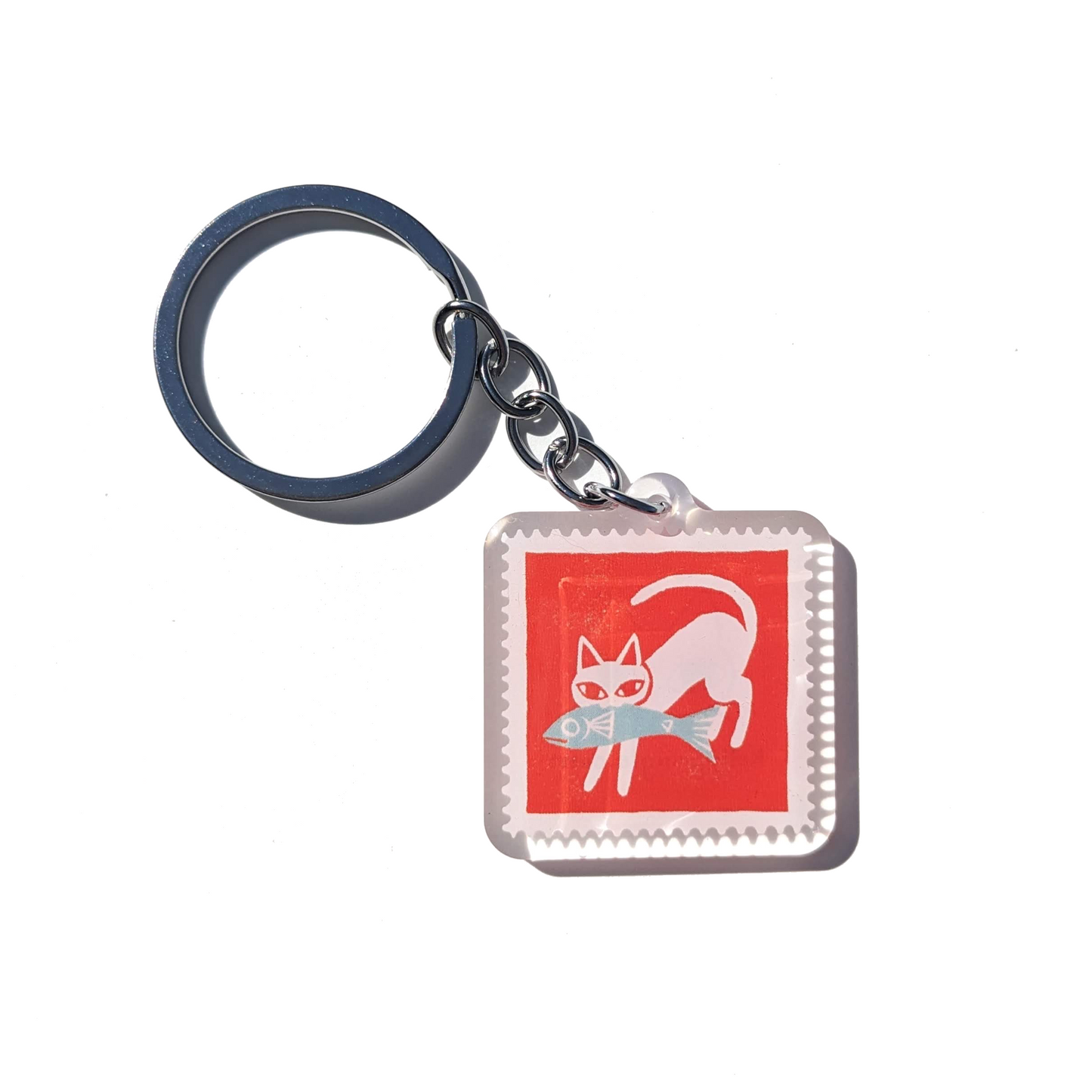 Cat and Fish Keychain – Kelly Pringle Art